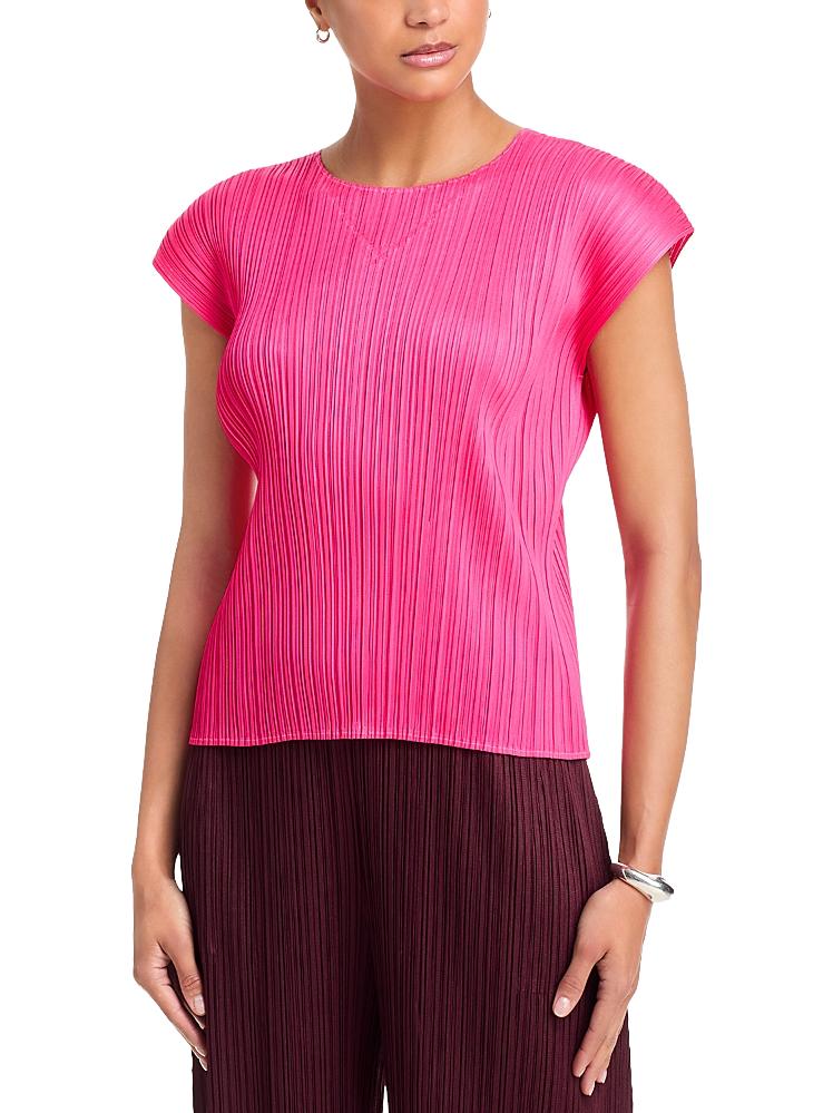 ISSEY MIYAKE Pleats Please Issey Miyake Monthly Colors June Cap Sleeve Top